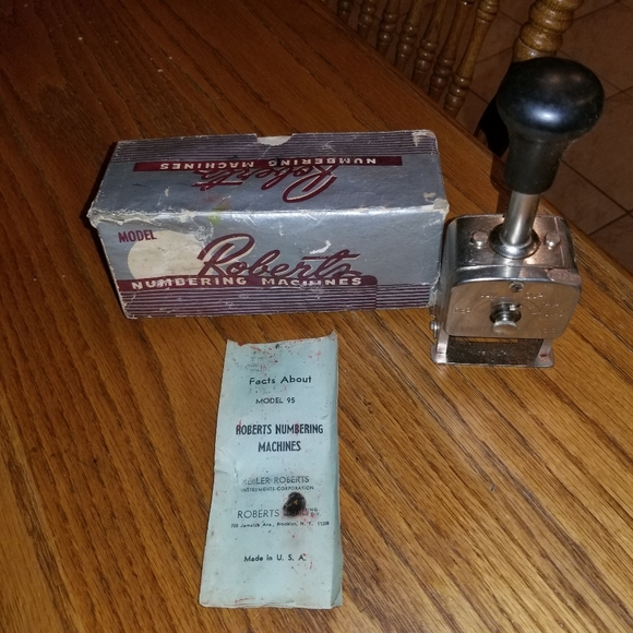 Robert's | Other | Vintage Heller Roberts Numbering Machines Model 95 ...